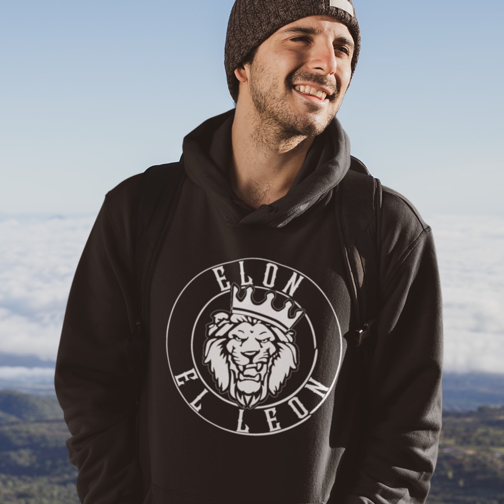 Male "Elon El Leon" by Elon DeJesus Unisex Hoodie, White Logo | MILLIONS
